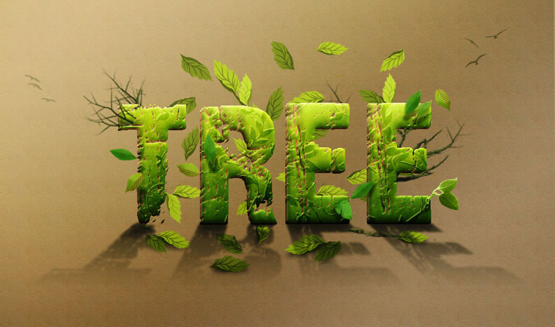 Photoshop Tree Text Effect
